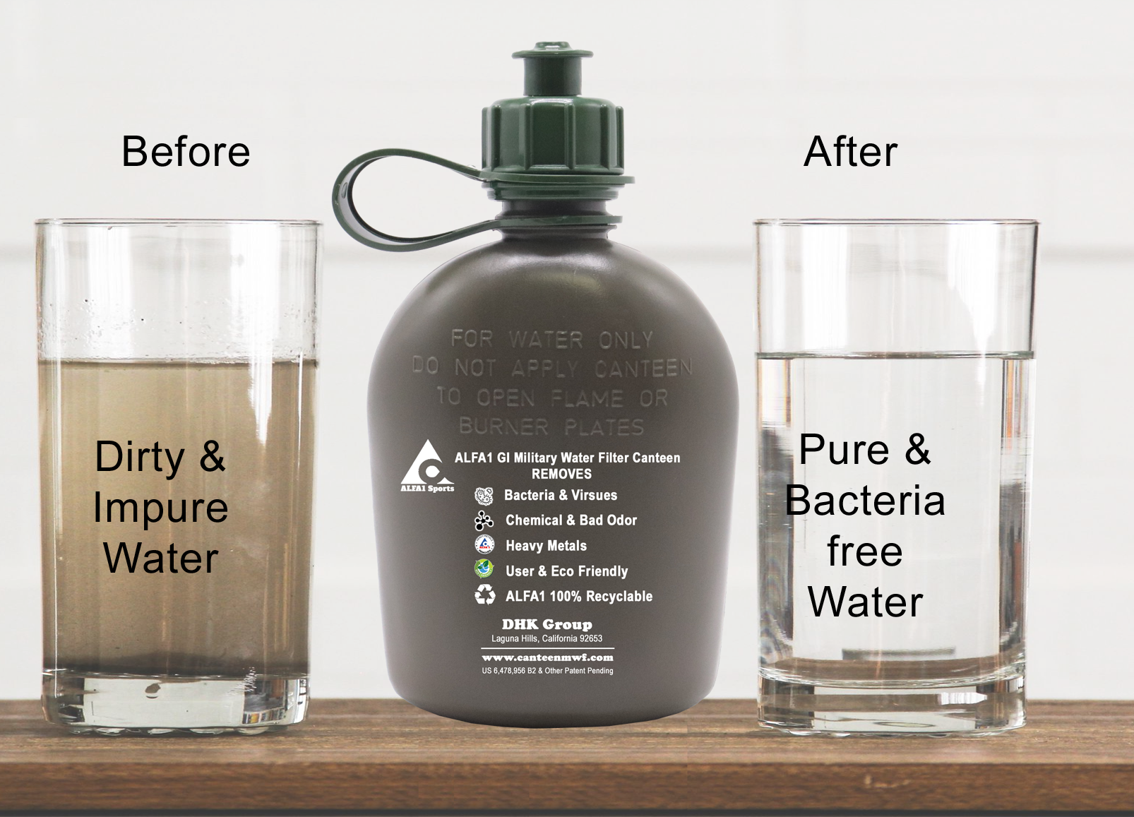 ALFA1 GI Military Canteen Water Filtration System-Canteen MWF